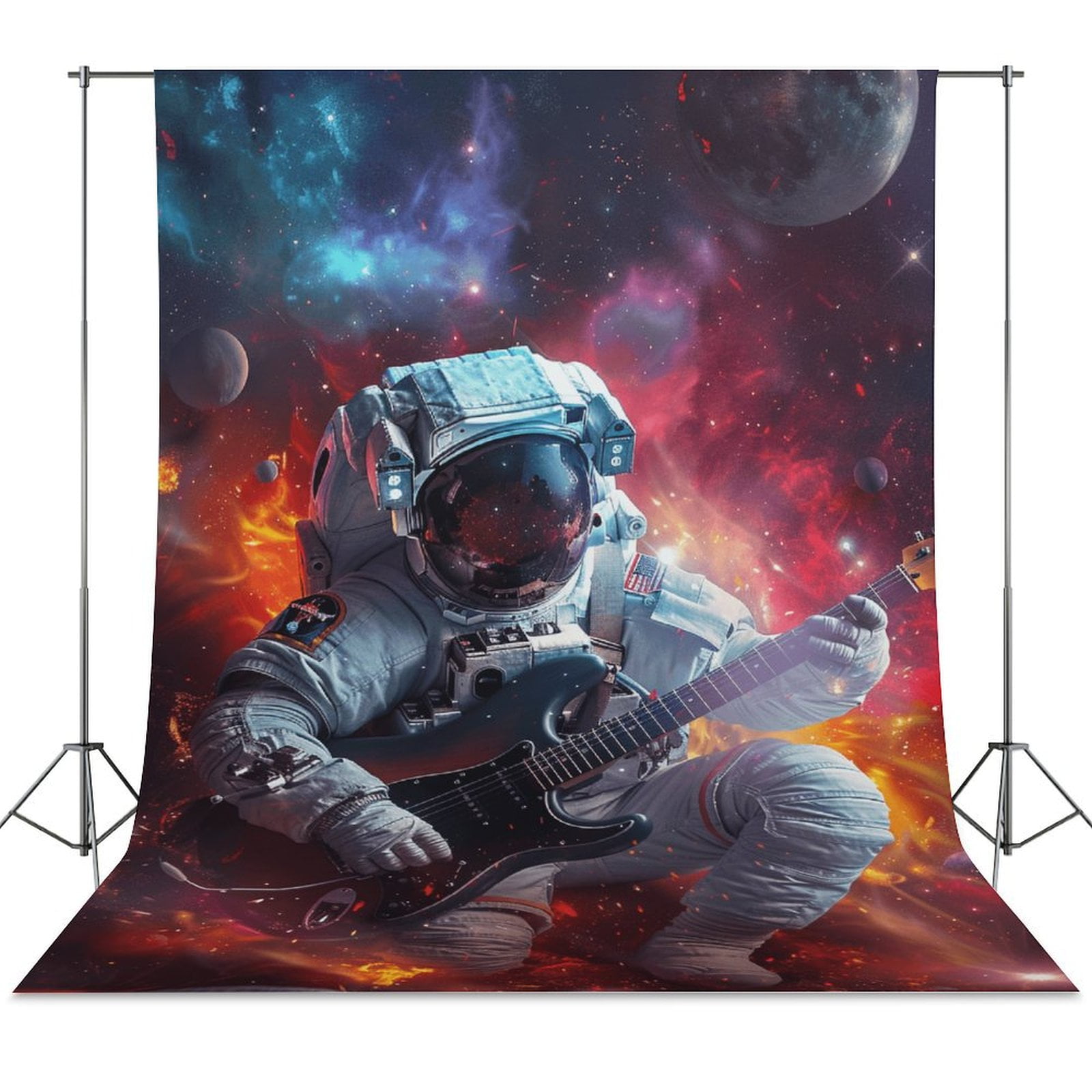 Astronauts Play Guitar in Space Backdrops for Photography Kids Adult ...