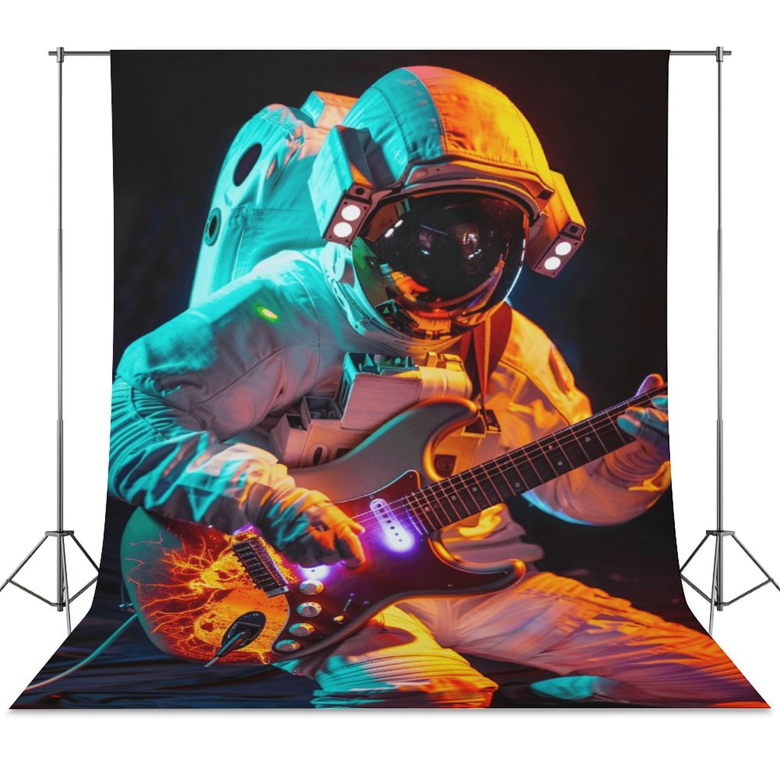 Astronauts Play Guitar in Space Backdrops for Photography for Party ...