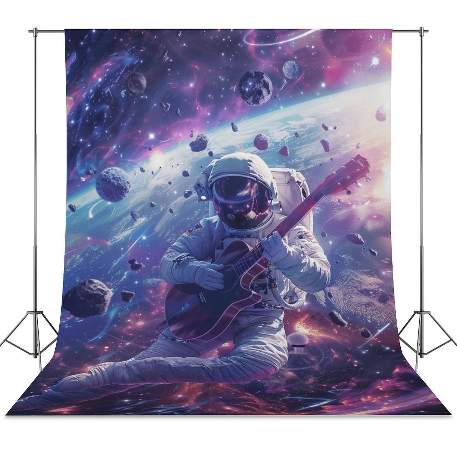 Astronauts Play Guitar in Space Backdrops for Photography for Party ...