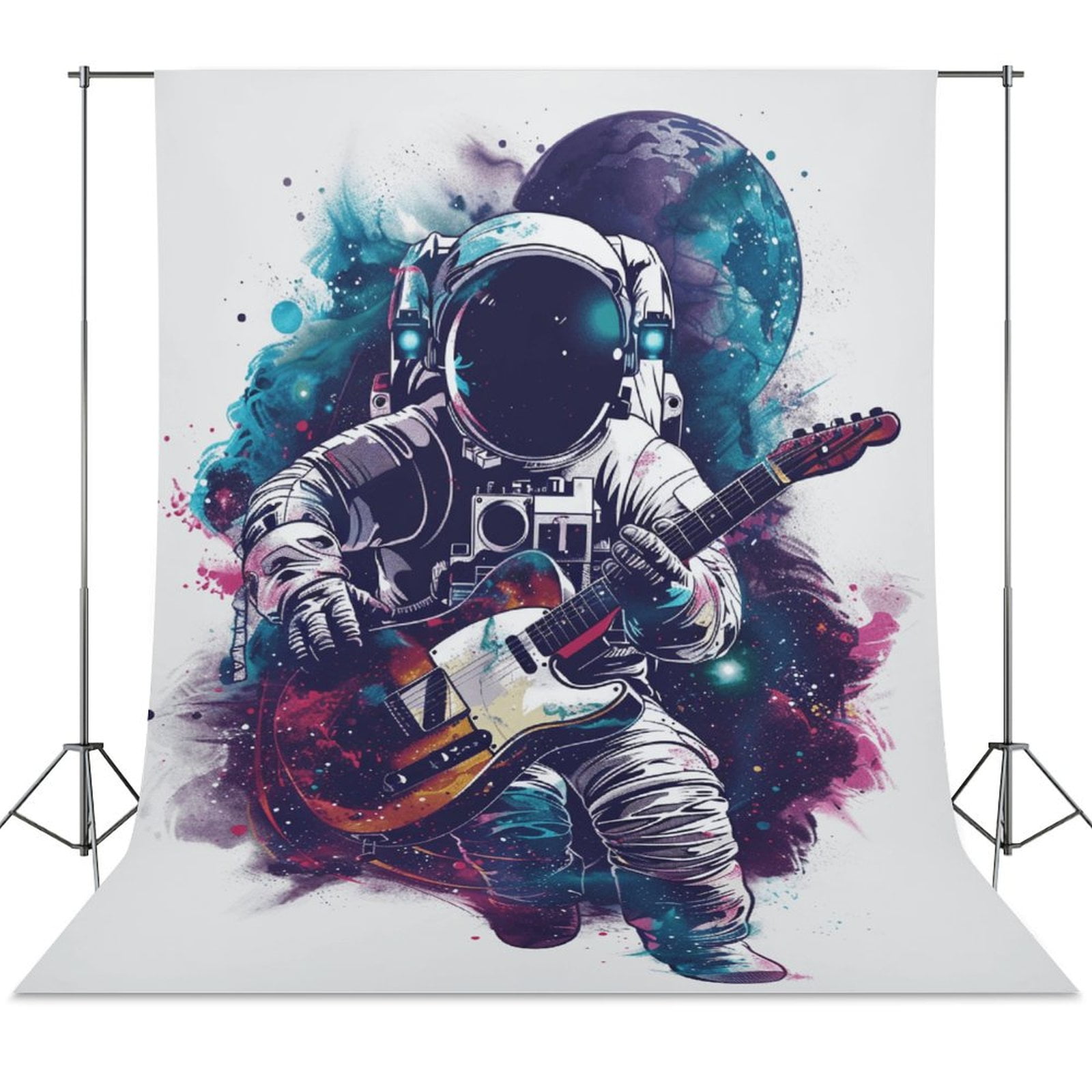 Astronauts Play Guitar in Space Backdrops for Photography for Party ...