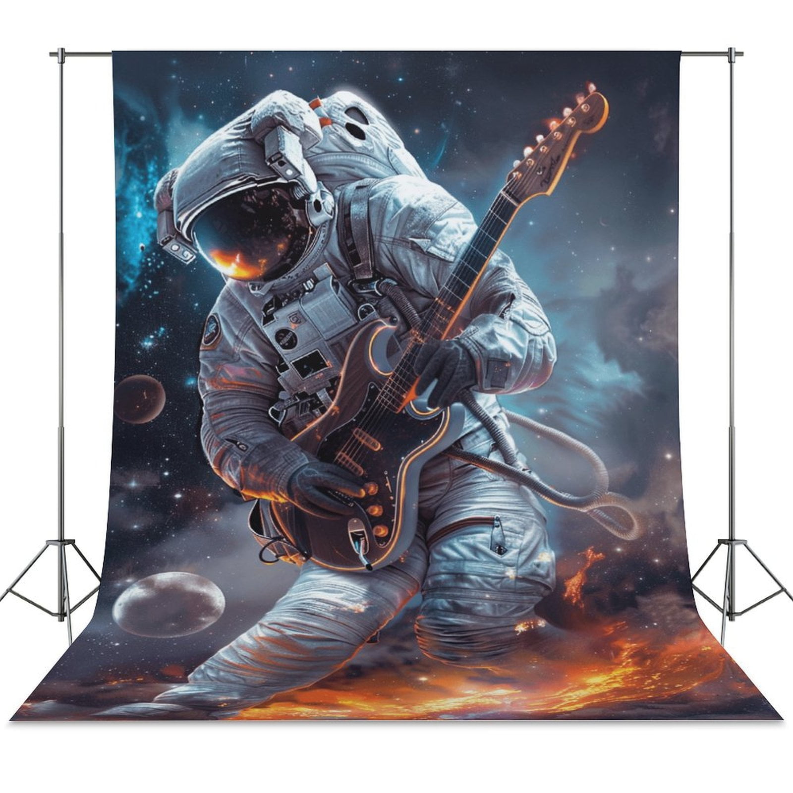 Astronauts Play Guitar in Space Backdrops for Photography for Party ...