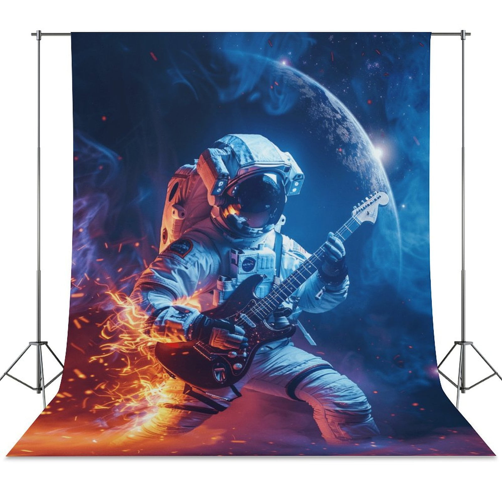 Astronauts Play Guitar in Space Backdrops for Photography for Party ...