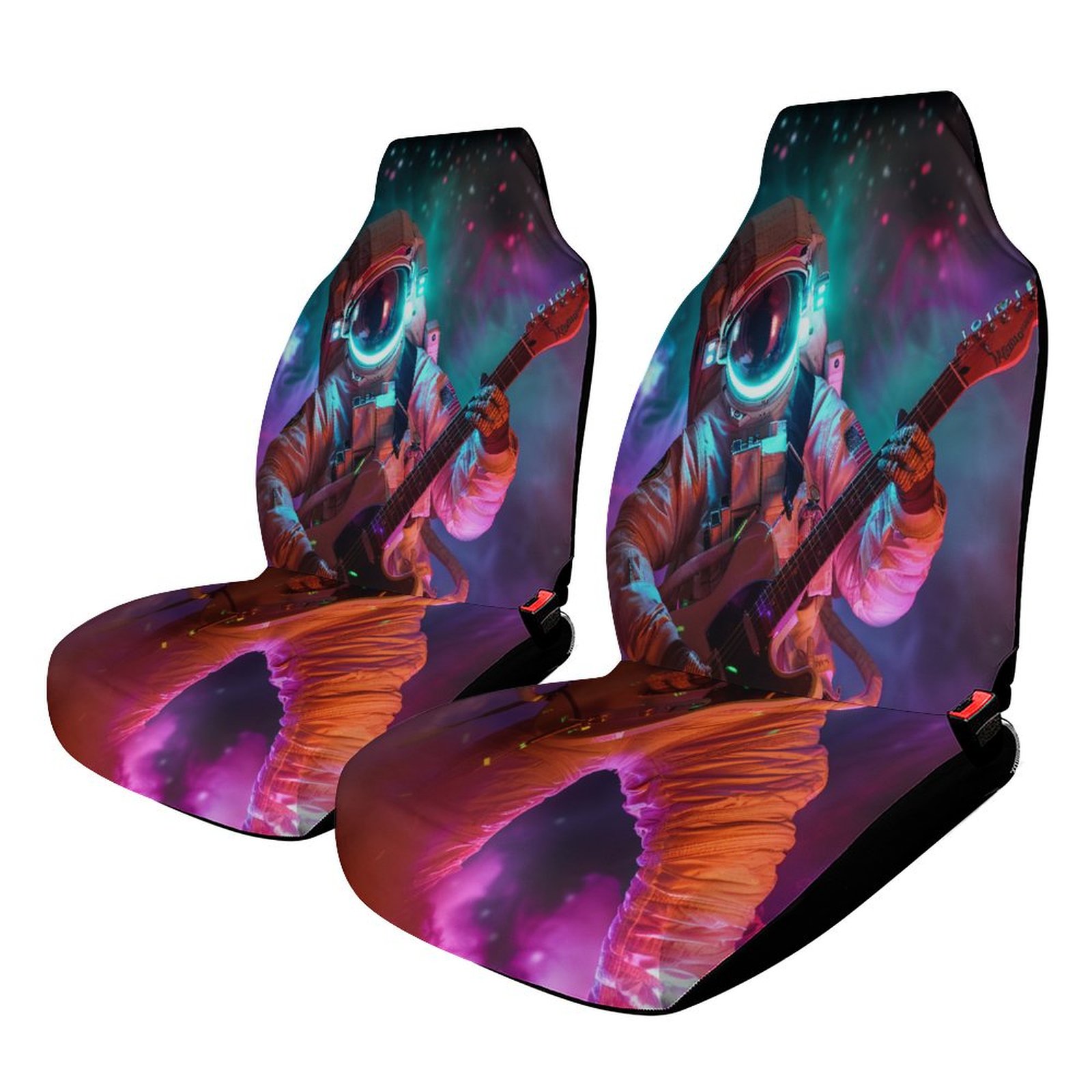 Astronauts Play Guitar in Space Print Car Seat Covers，Universal Auto ...