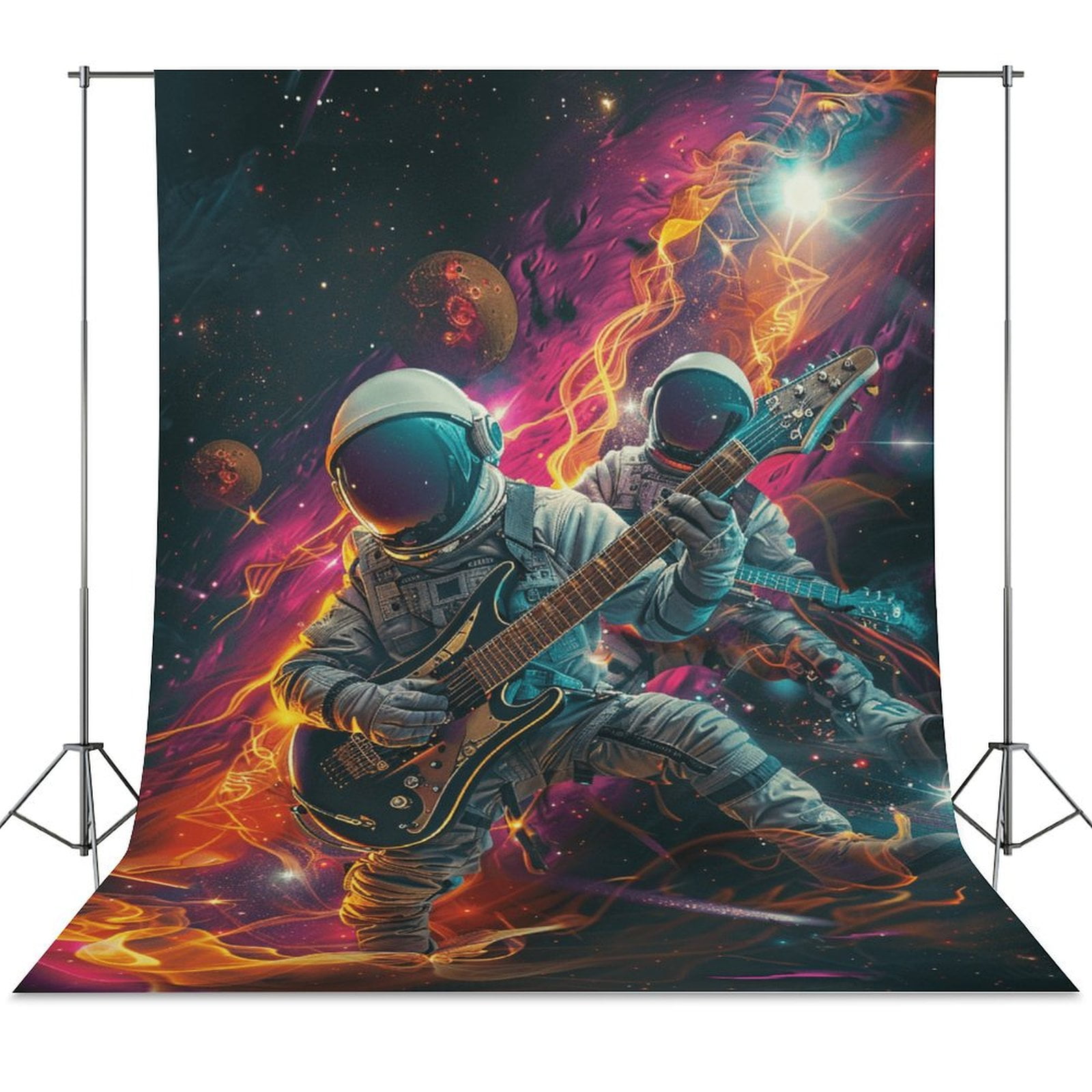 Astronauts Play Guitar in Space Spring Backdrop Backdrops for ...