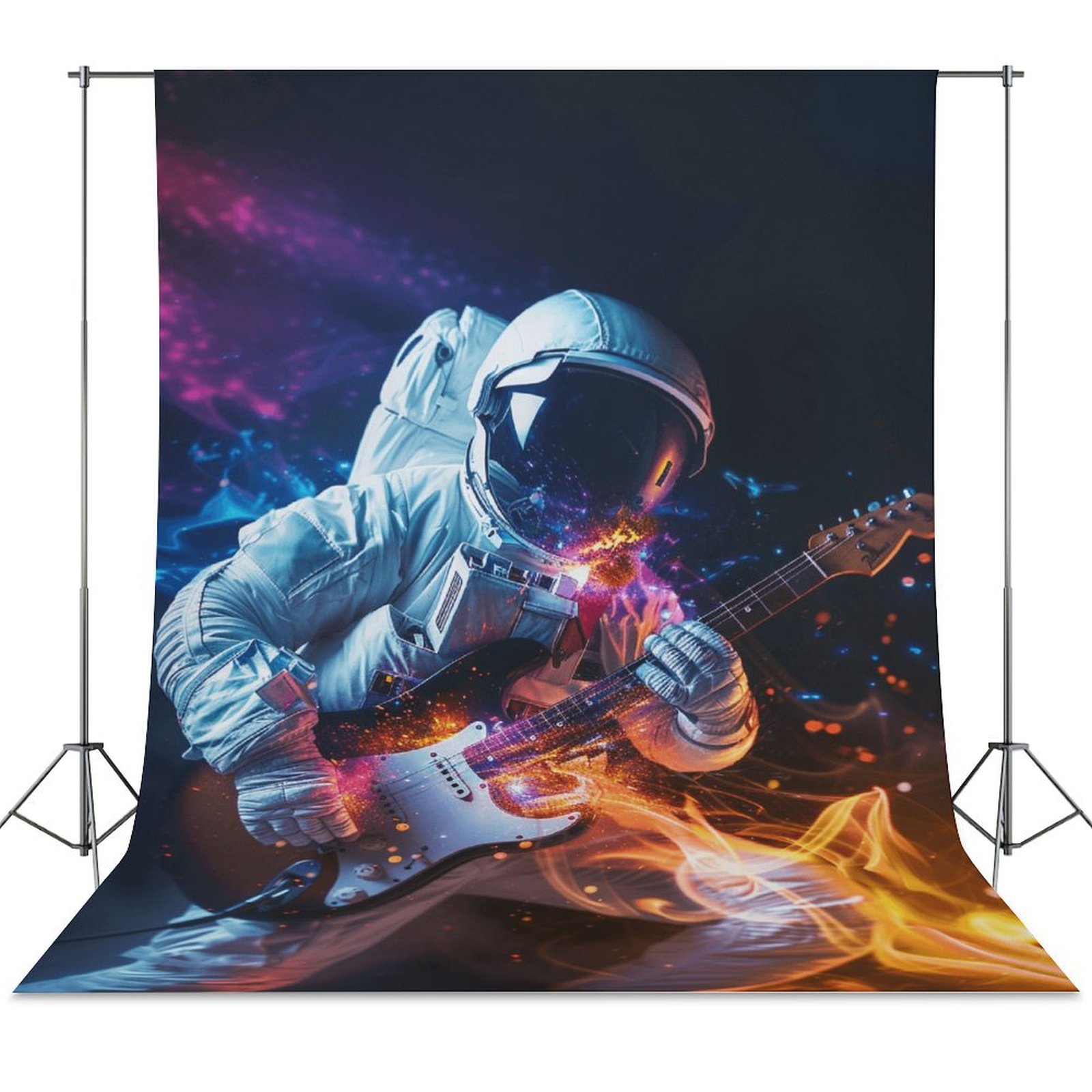 Astronauts Play Guitar in Space Spring Backdrop Backdrops for ...