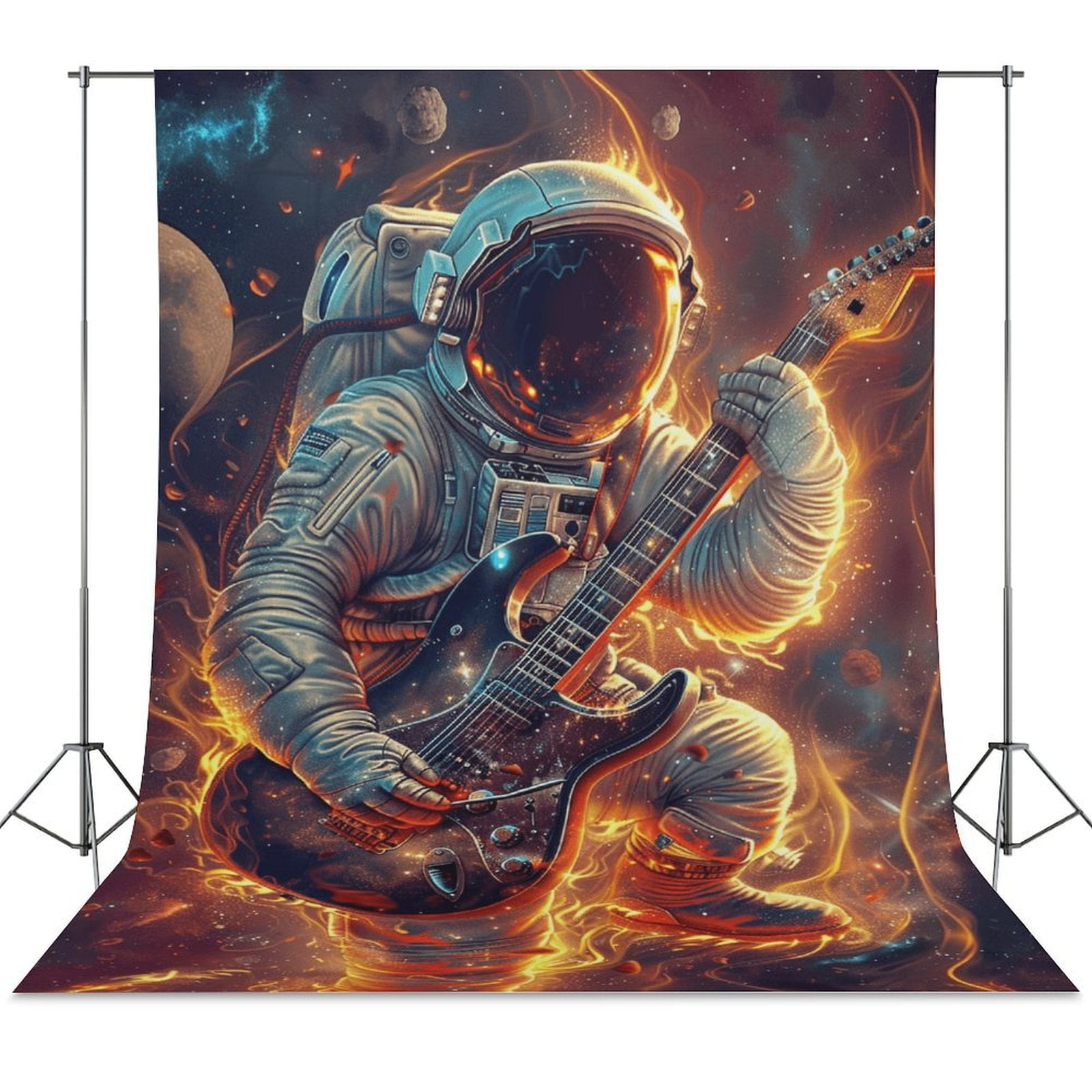 Astronauts Play Guitar in Space Spring Backdrop Backdrops for ...