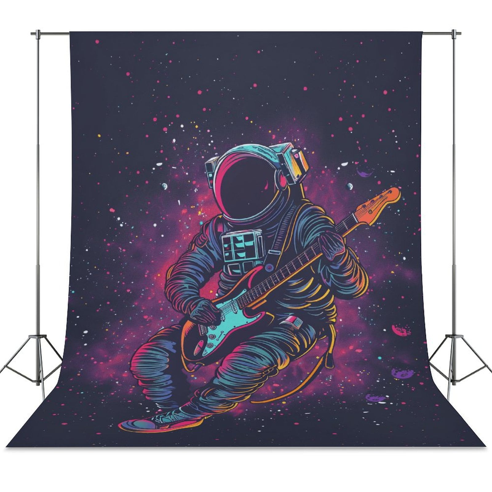 Astronauts Play Guitar in Space Spring Backdrop Backdrops for ...
