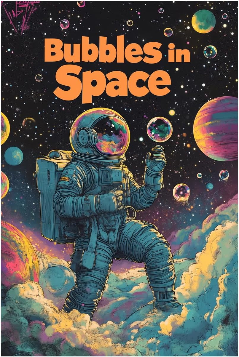 Astronauts-Signs Outer-Space Metal-Arts Universe-Poster, Bubbles in Space, Planet Positive Wall ...