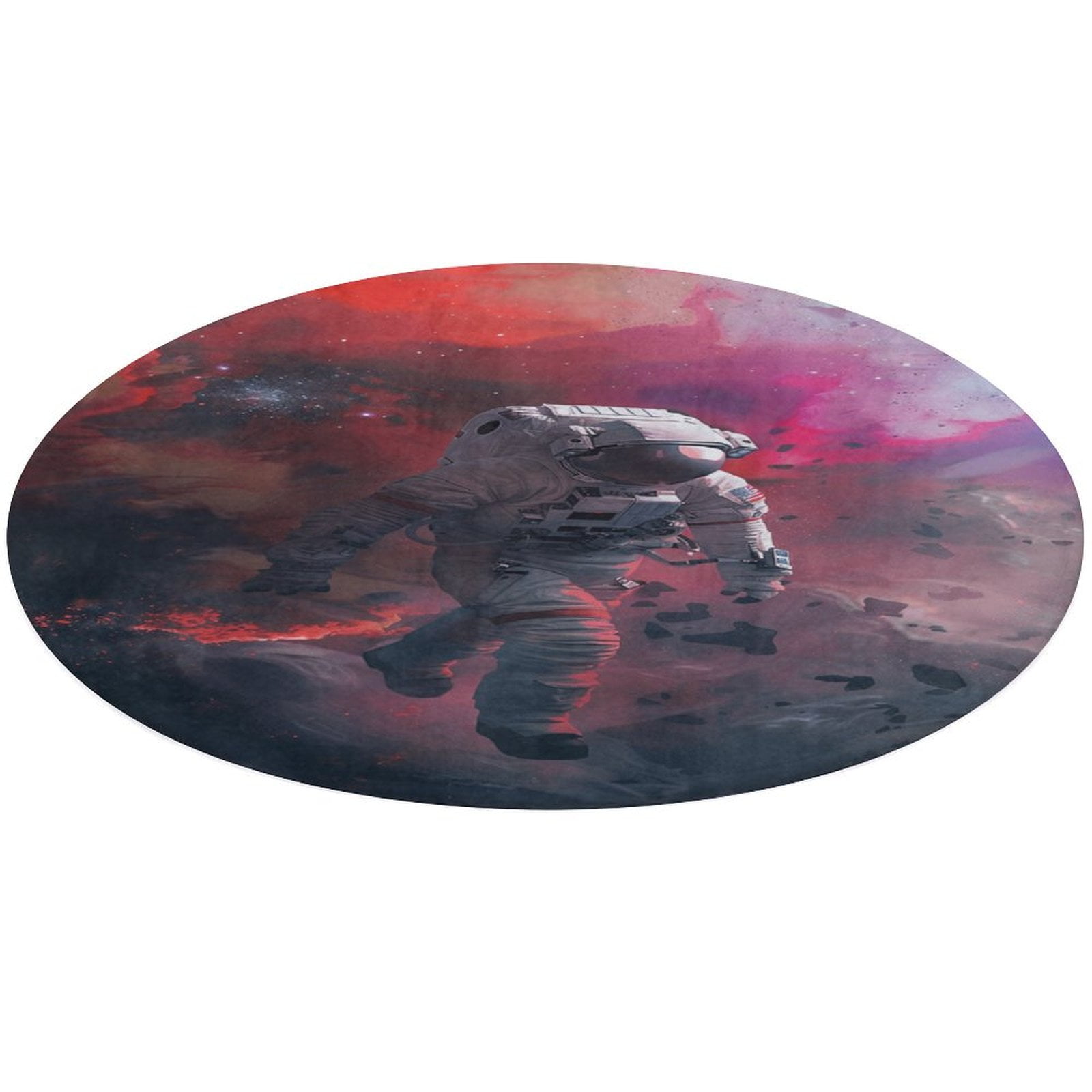 Astronauts in Space Soft Bedroom Round Area Rug, Washable Cute Nursery ...