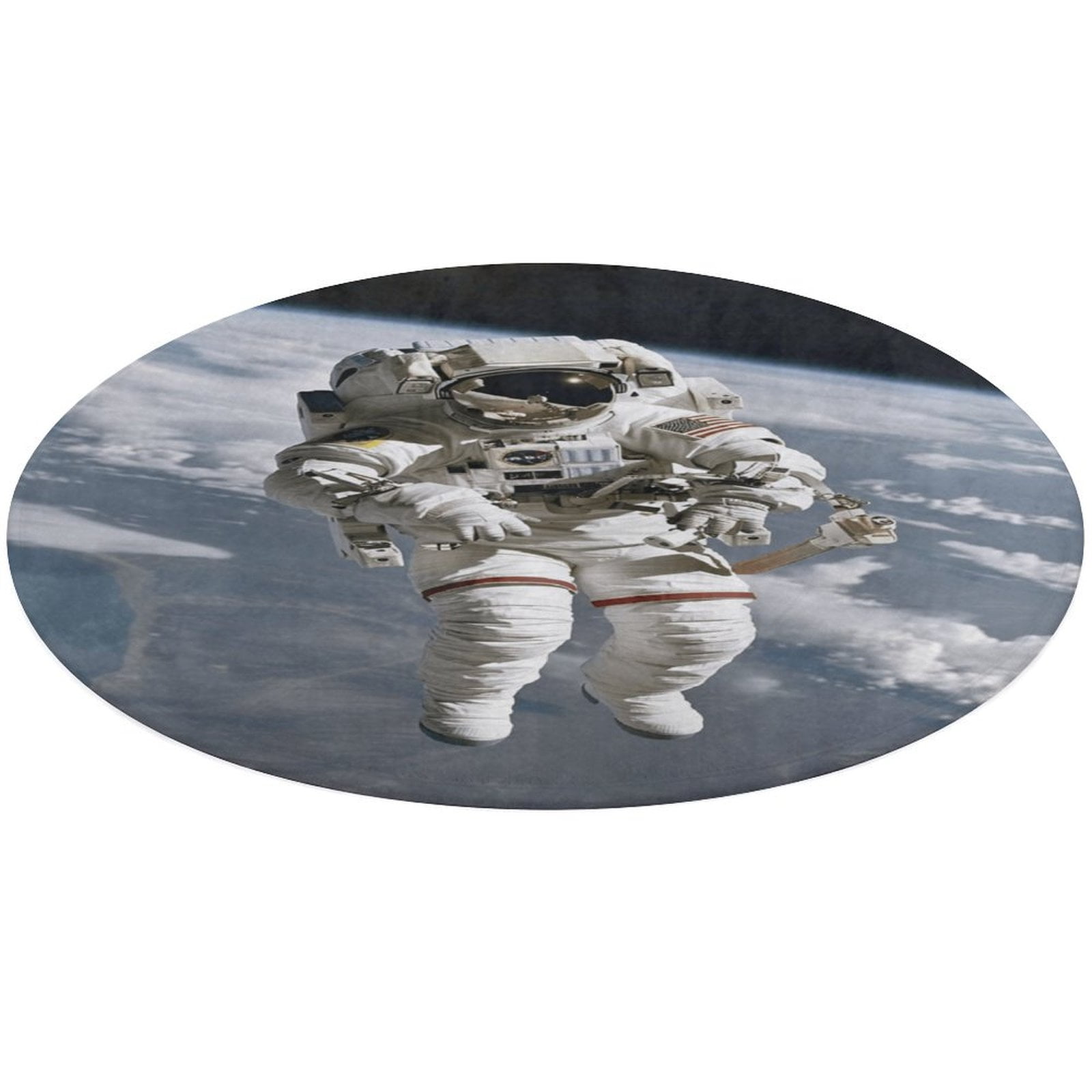Astronauts in Space Floral Medallion Round Rug - Small Round Area Rug ...