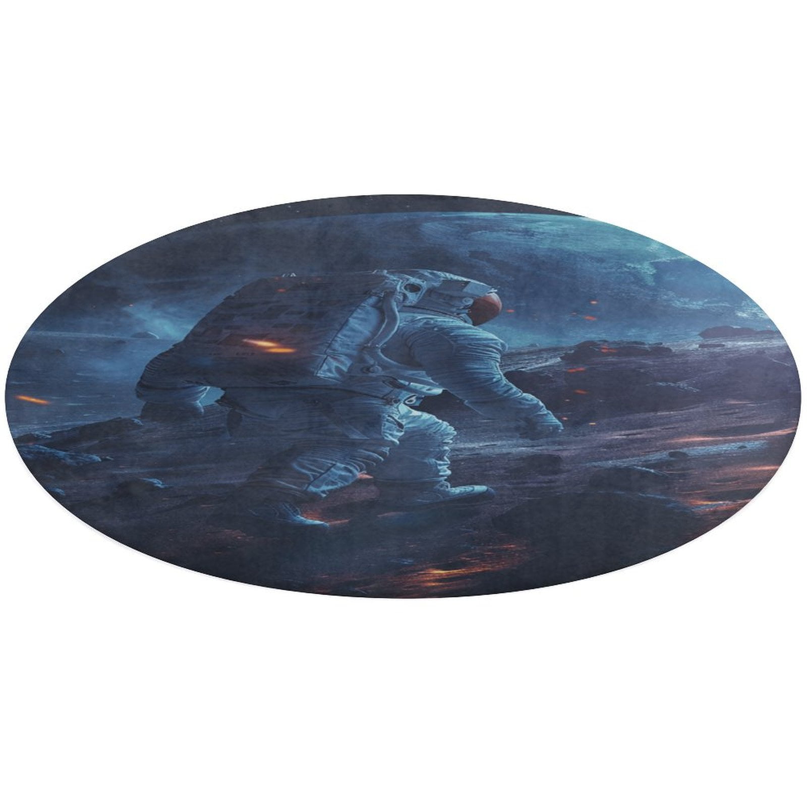 Astronauts in Space Round Rugs -Washable Non-Slip Small Round Area Rug ...