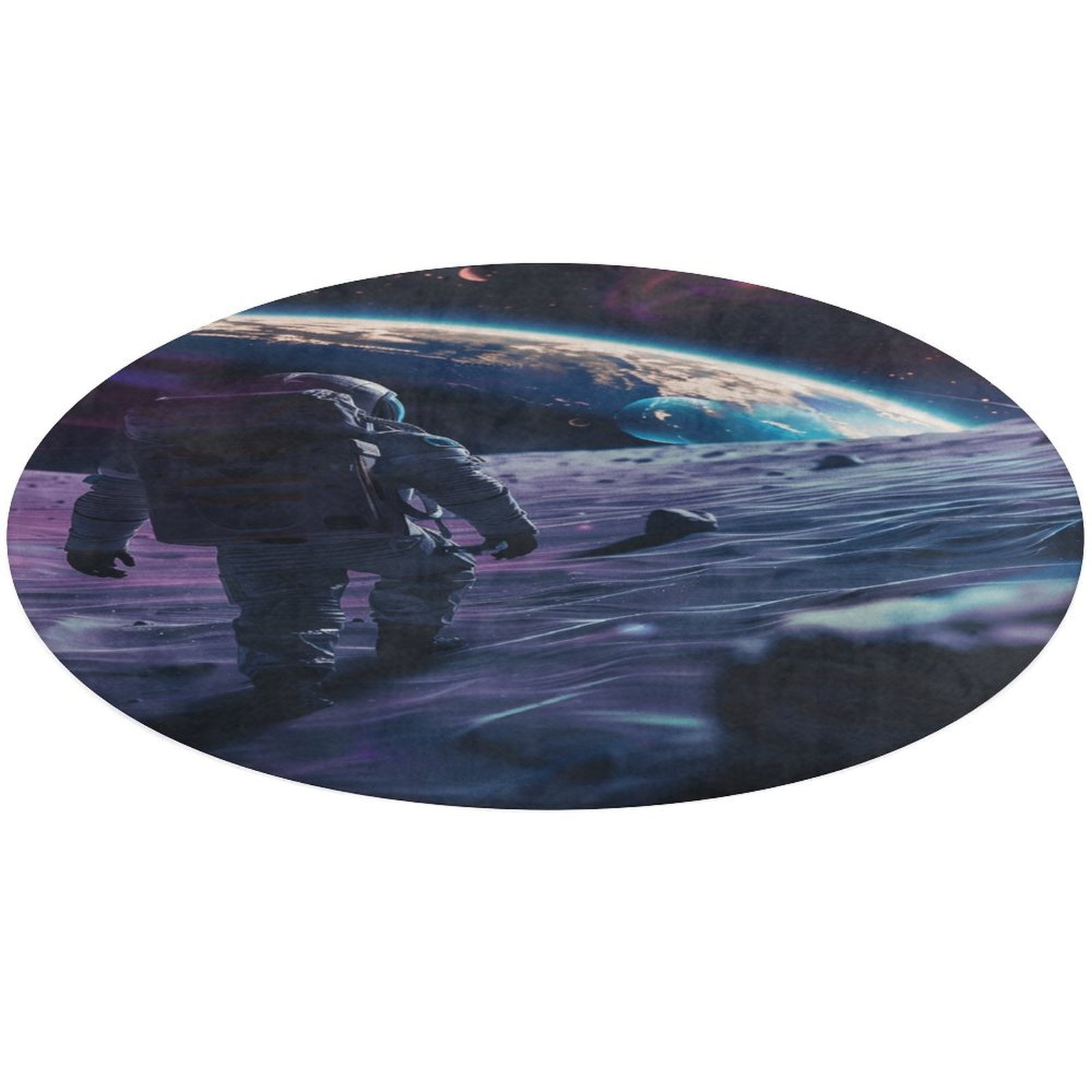 Astronauts in Space Round Rugs -Washable Non-Slip Small Round Area Rug ...