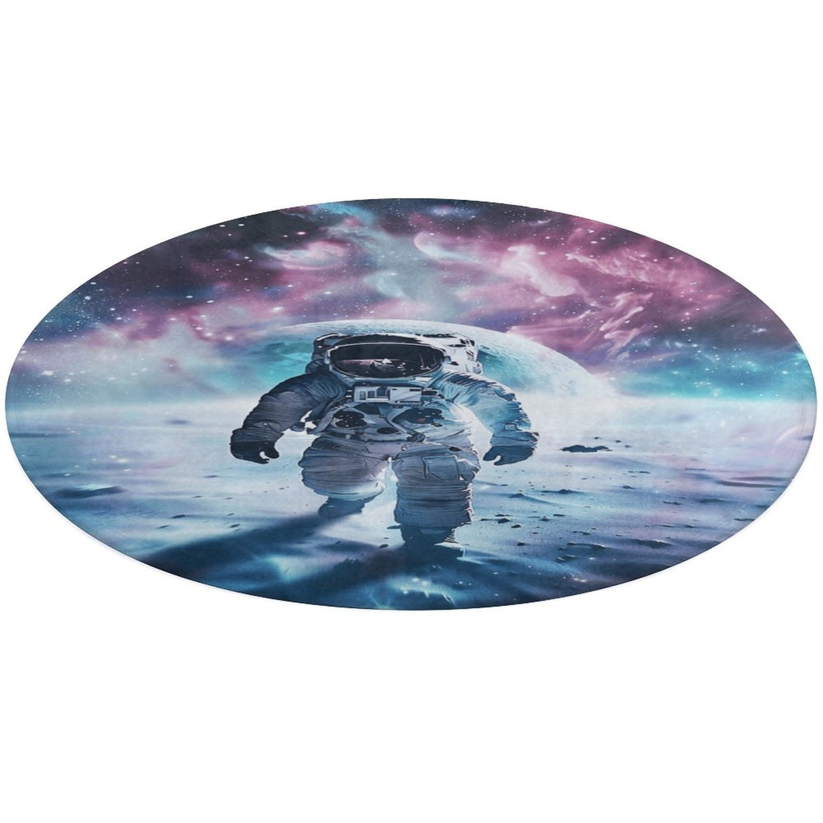 Astronauts in Space Round Rugs -Washable Non-Slip Small Round Area Rug ...