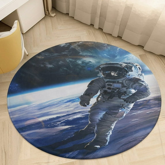 Astronauts in Space Washable Round Rug -Circle Area Rugs for Nursery ...