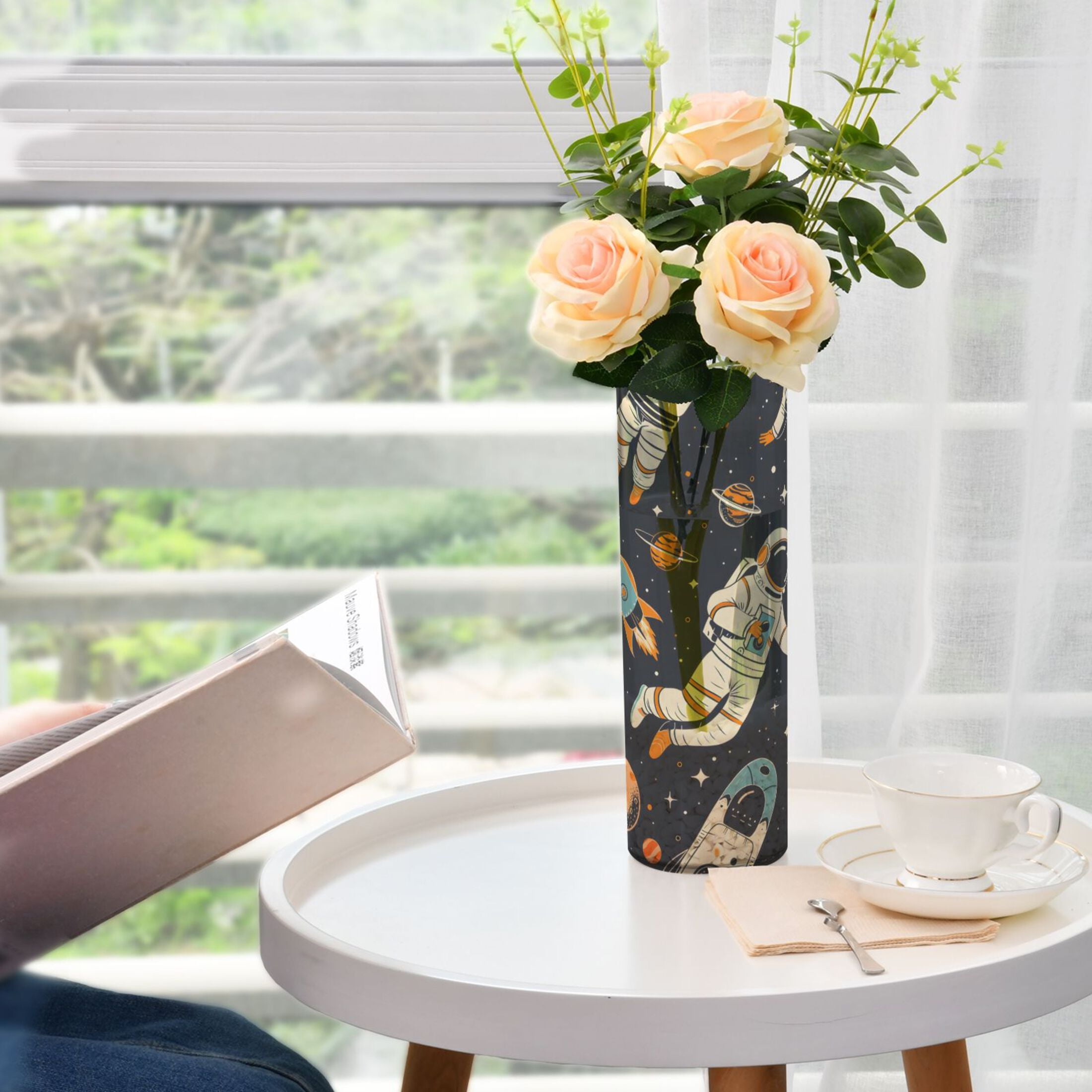 Astronauts in Space Flower Vase 11.8x3.9 inch Vases Clear Non Breakable ...