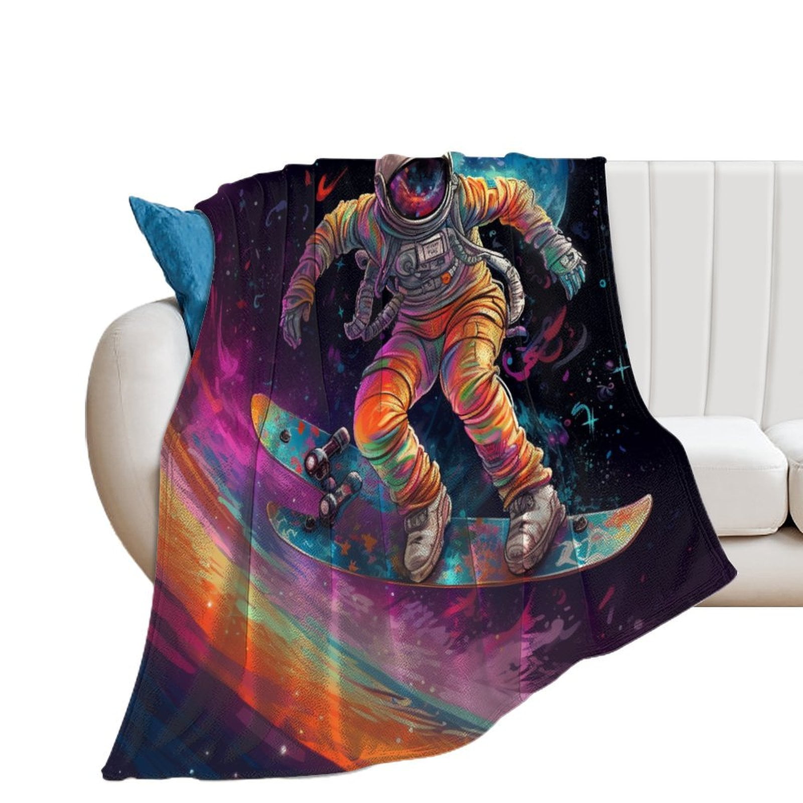 Astronauts in Space Throw Blanket for Women, Men & Kids - Super Soft ...