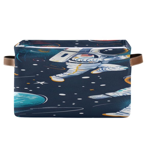 Astronauts in Universe Planets Stars Square Storage Bins with Handles ...