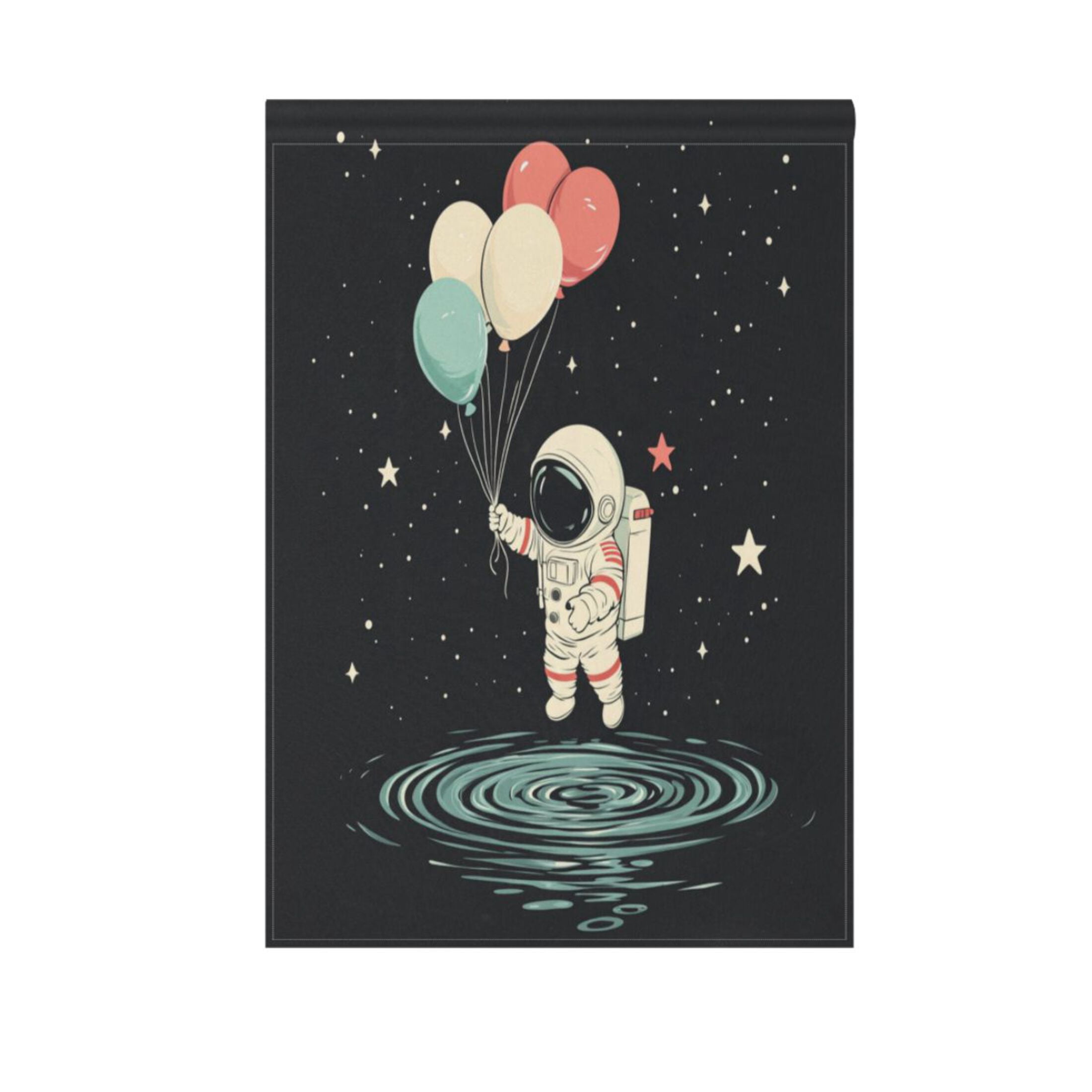 Astronauts with Balloons Garden Flag Double Sided Outdoor Banners Yard ...