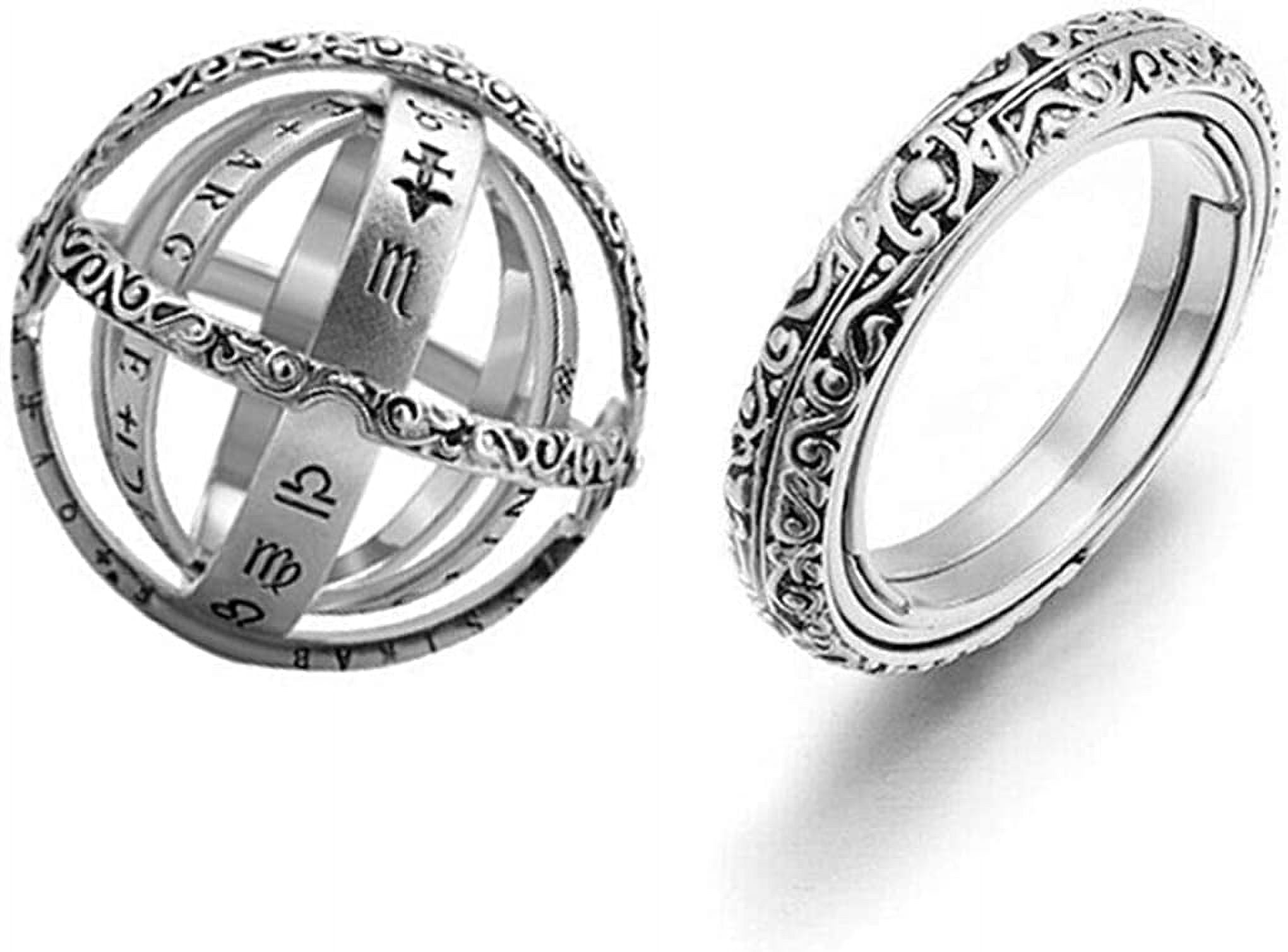 Astronomical Sphere Ball Ring Pendant Necklace Foldable Cosmic Finger ...