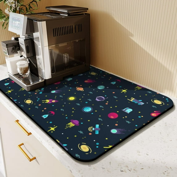 Astronomical Theme Absorbent Mat - Nebula Cosmic Design Dish Rack ...