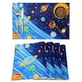 Astronomy Cotton Linen Placemats Set of 12, Planets Saturn Sun Stars ...