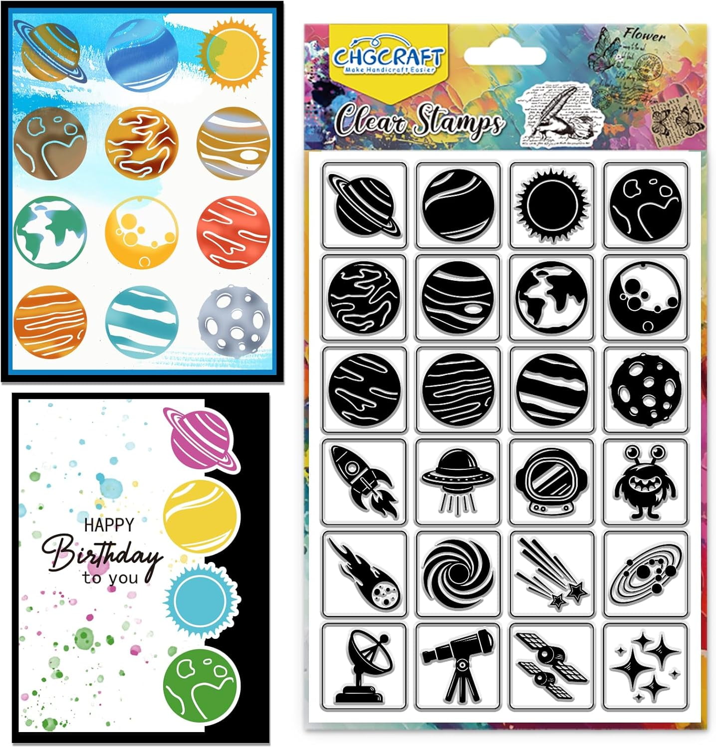 Astronomy Icons Clear Stamp Transparent Handicraft Stamps for DIY ...