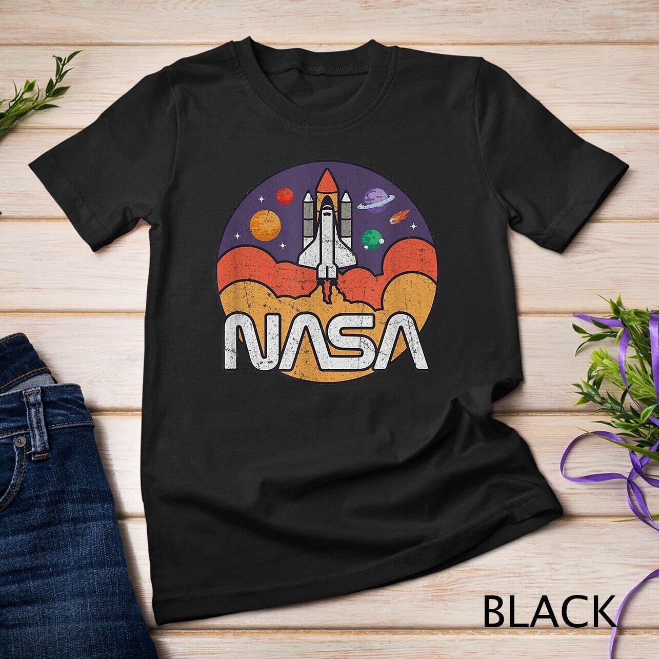 Astronomy NASA Retro Vintage Space Shuttle Unisex T-shirt - Walmart.com