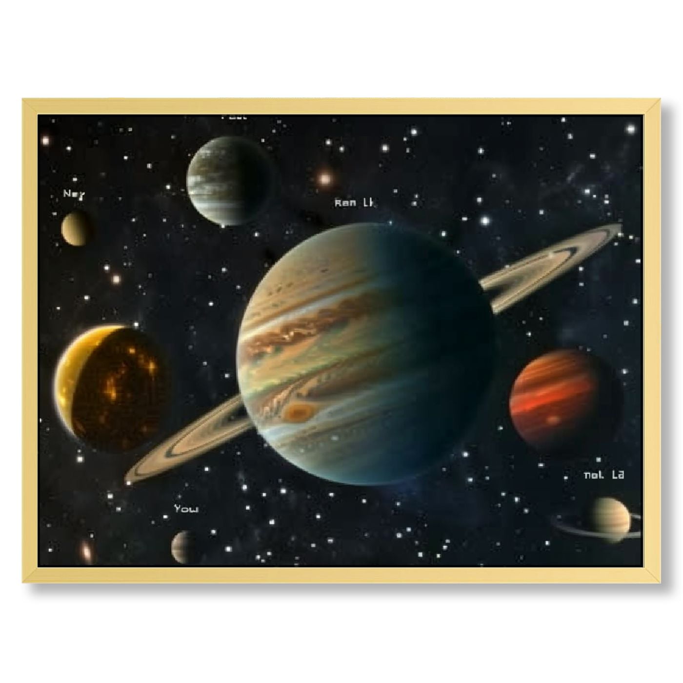 Astronomy Sci-Fi Sun and The Nine Planets of The Solar System Poster ...