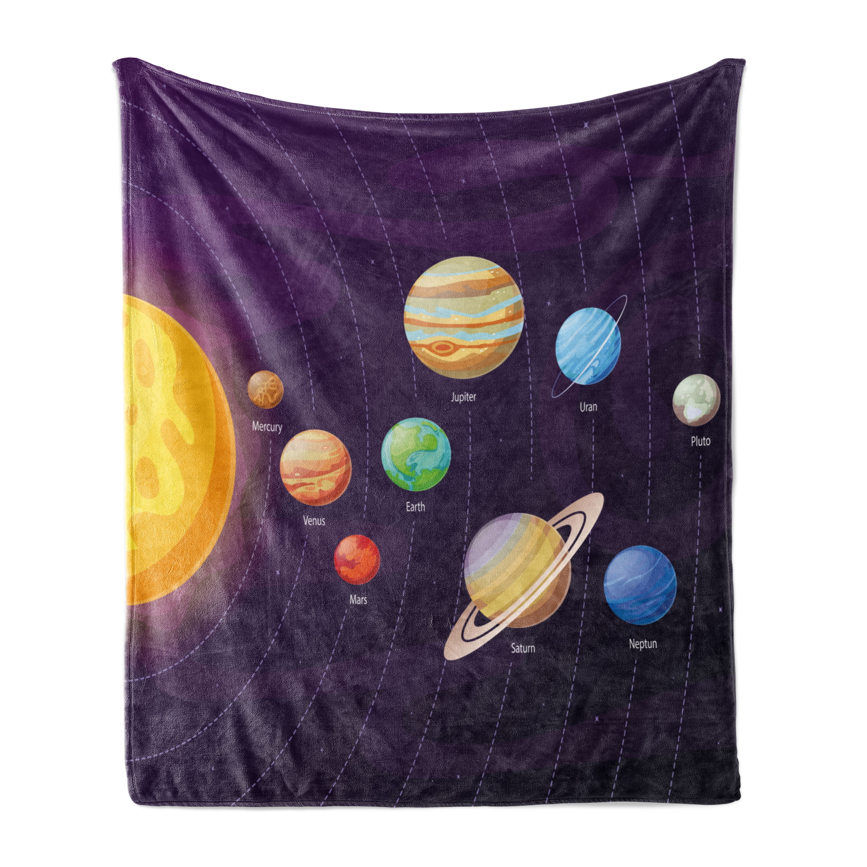 Astronomy Soft Flannel Fleece Throw Blanket, Cartoon Solar System ...
