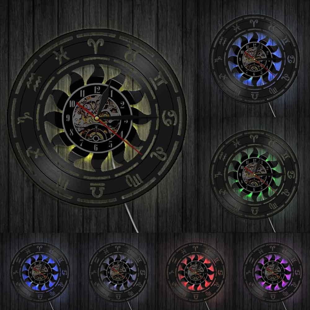 Astronomy Time Wall Clock Zodiac Home Decor Astrology Vinyl Record Wall ...