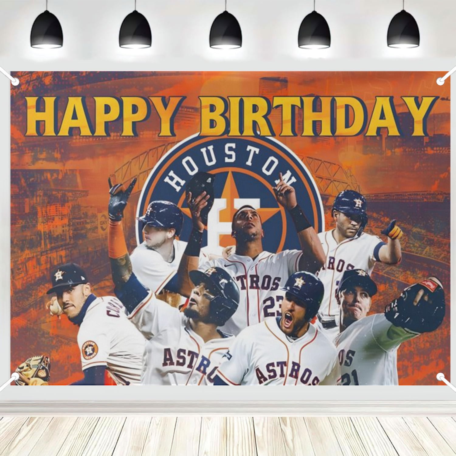Astros Baseball Birthday Party Backdrop, Astros Baseball Basketball ...