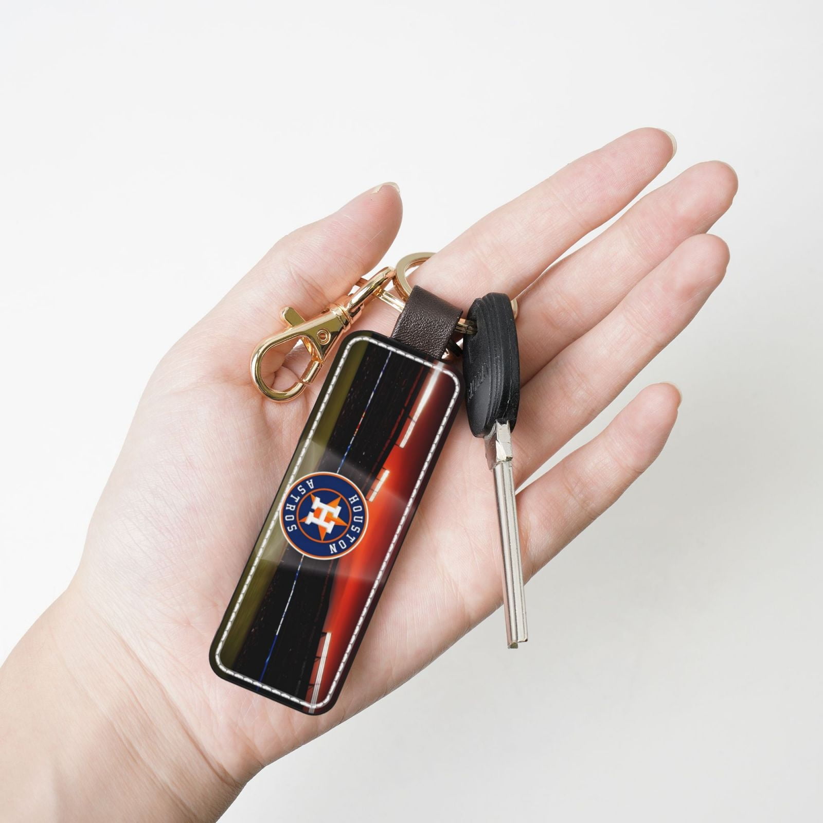Astros Baseball team leather car keychain Baseball team logo design fan ...