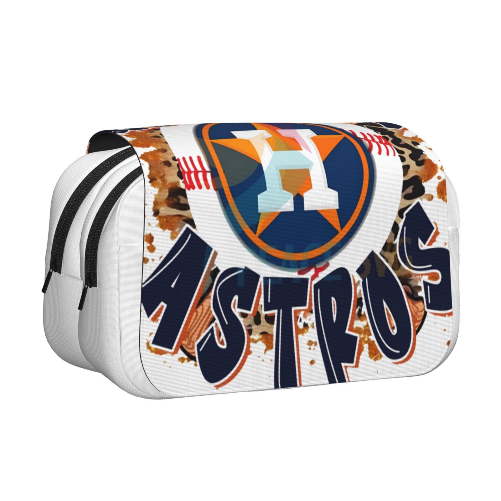 Astros Double Clamshell Pen Case Holder Bulk Soft Box Large Storage ...