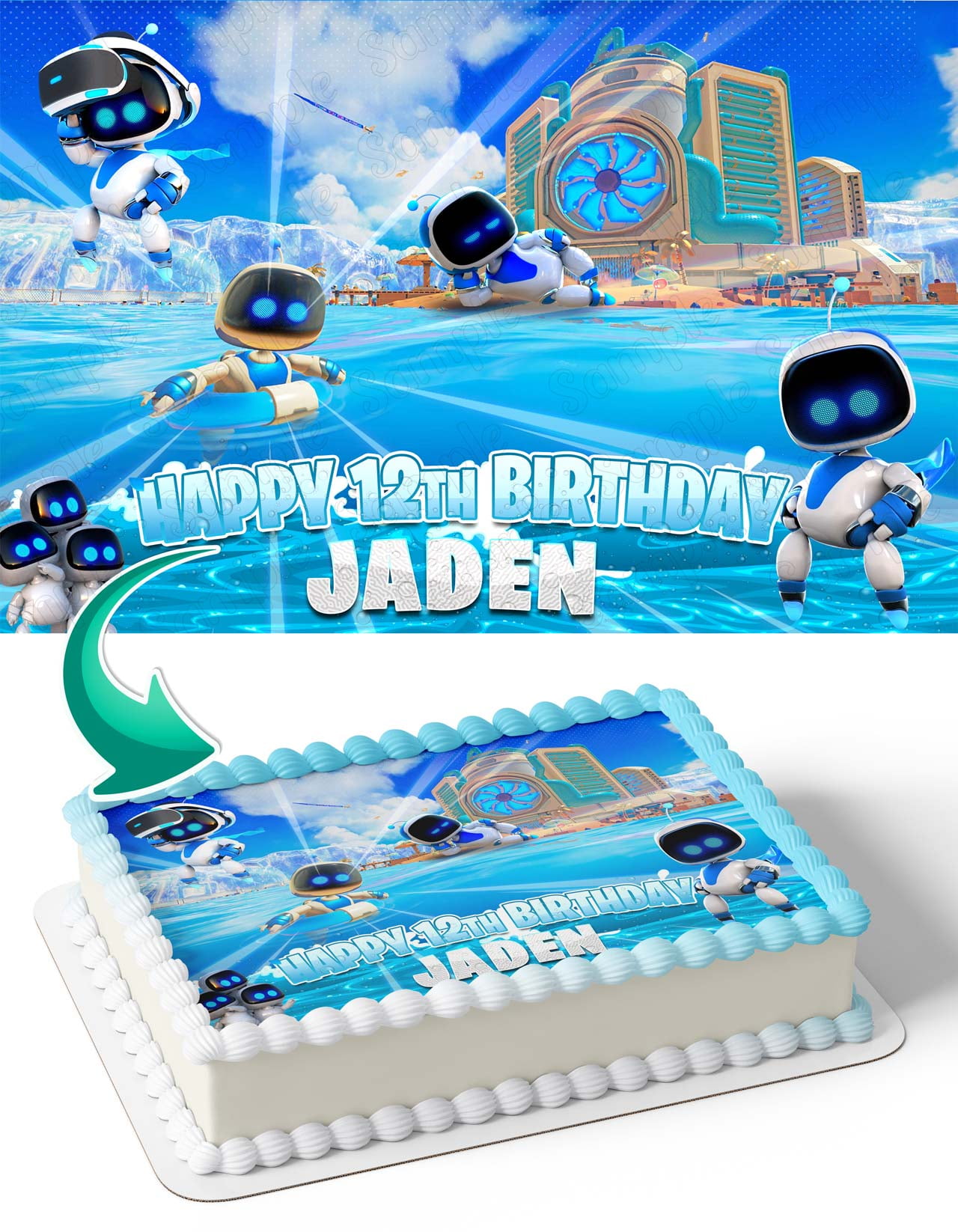 Astros Playroom PS5 Edible Cake Image Topper Birthday Photo Icing ...