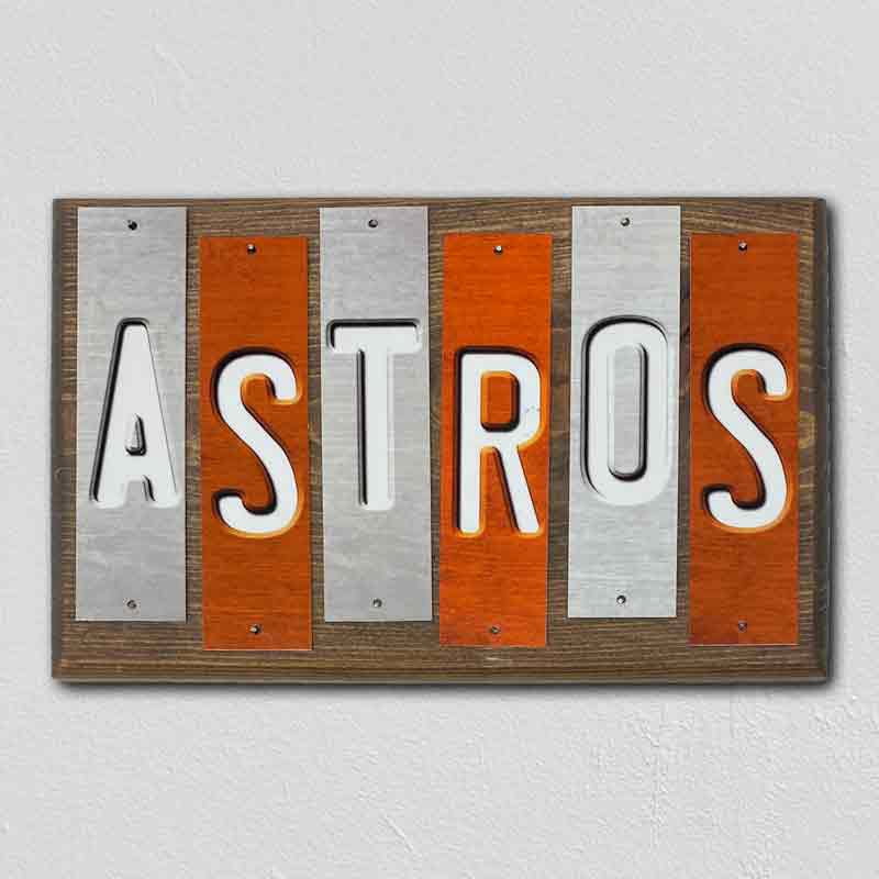 Astros Team Colors Baseball Fun Strips Novelty Wood Sign WS-616 8" x ...