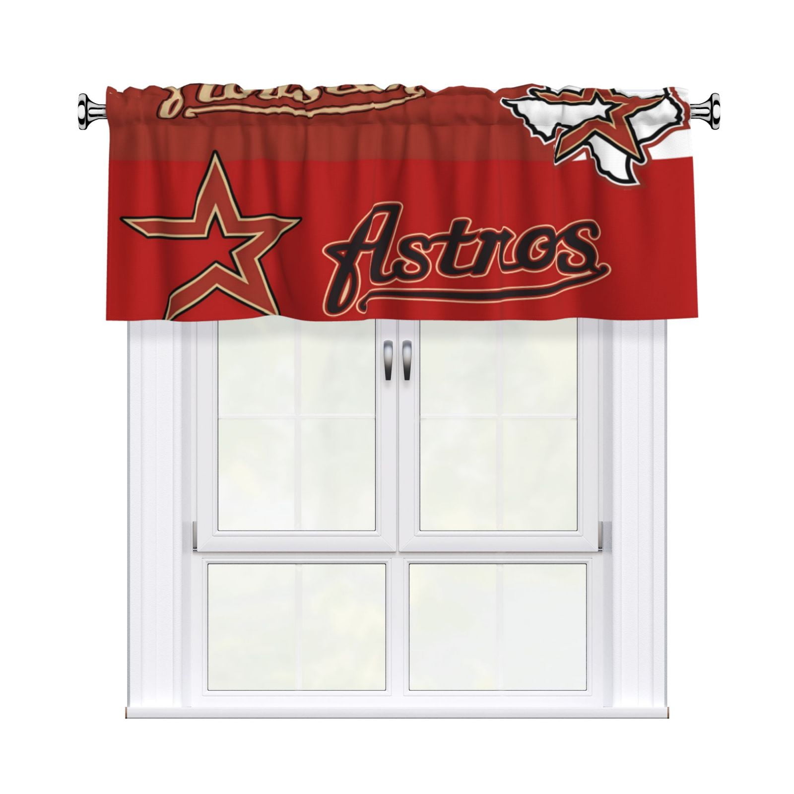 Astros Team Curtain Valance 54x18 In Baseball Team Theme Curtains Home ...