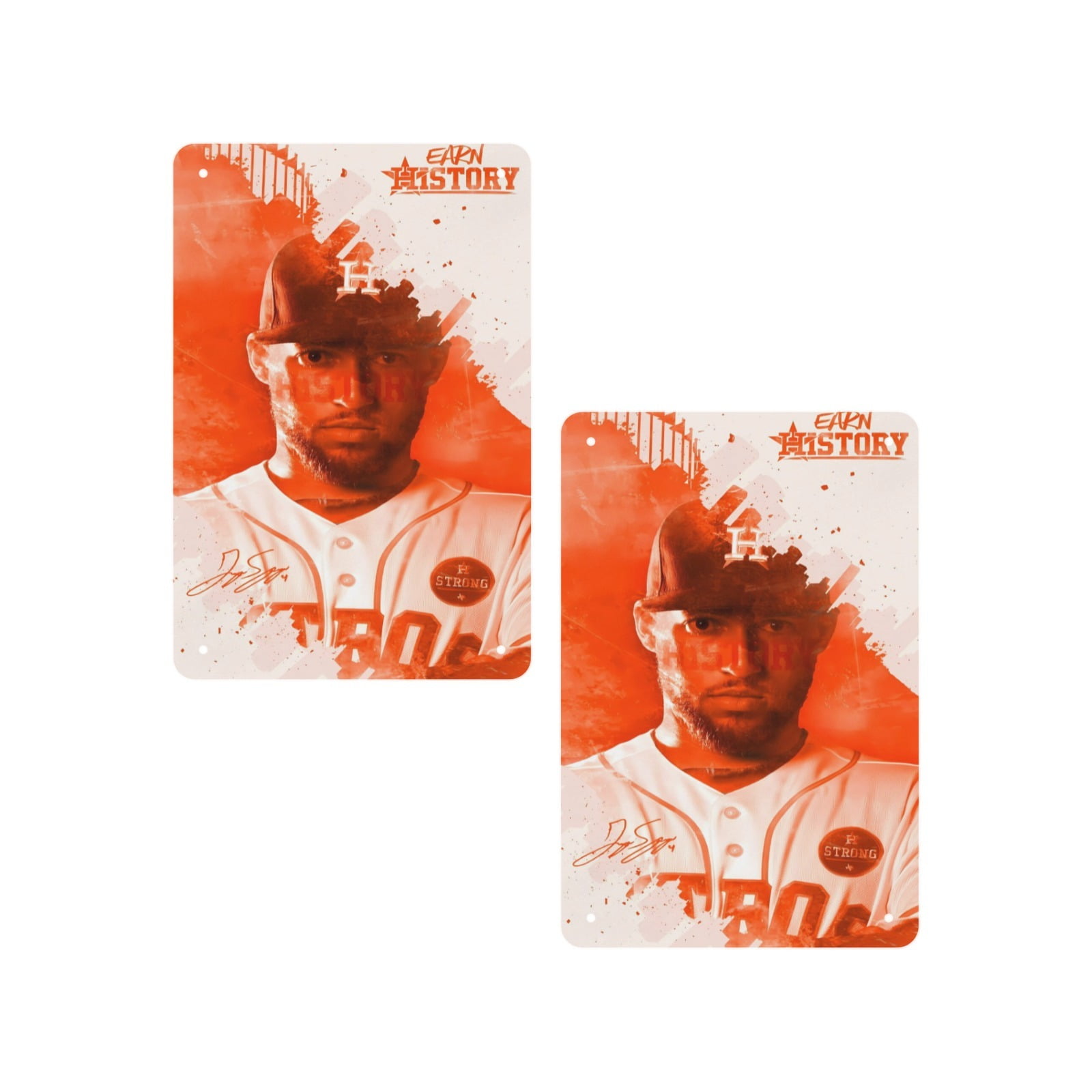 Astros Tin Painting Wall Decor Baseball Team Personalized Logo Graphics ...