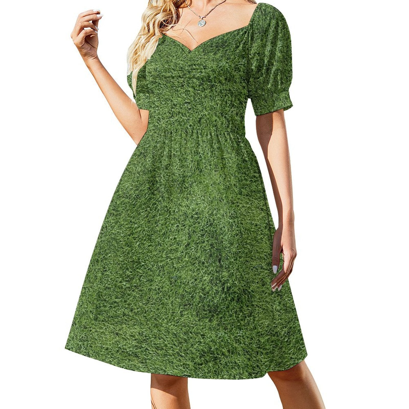 Astroturf Lush Green Turf Grass Athletic Field Texture Dress Women's ...