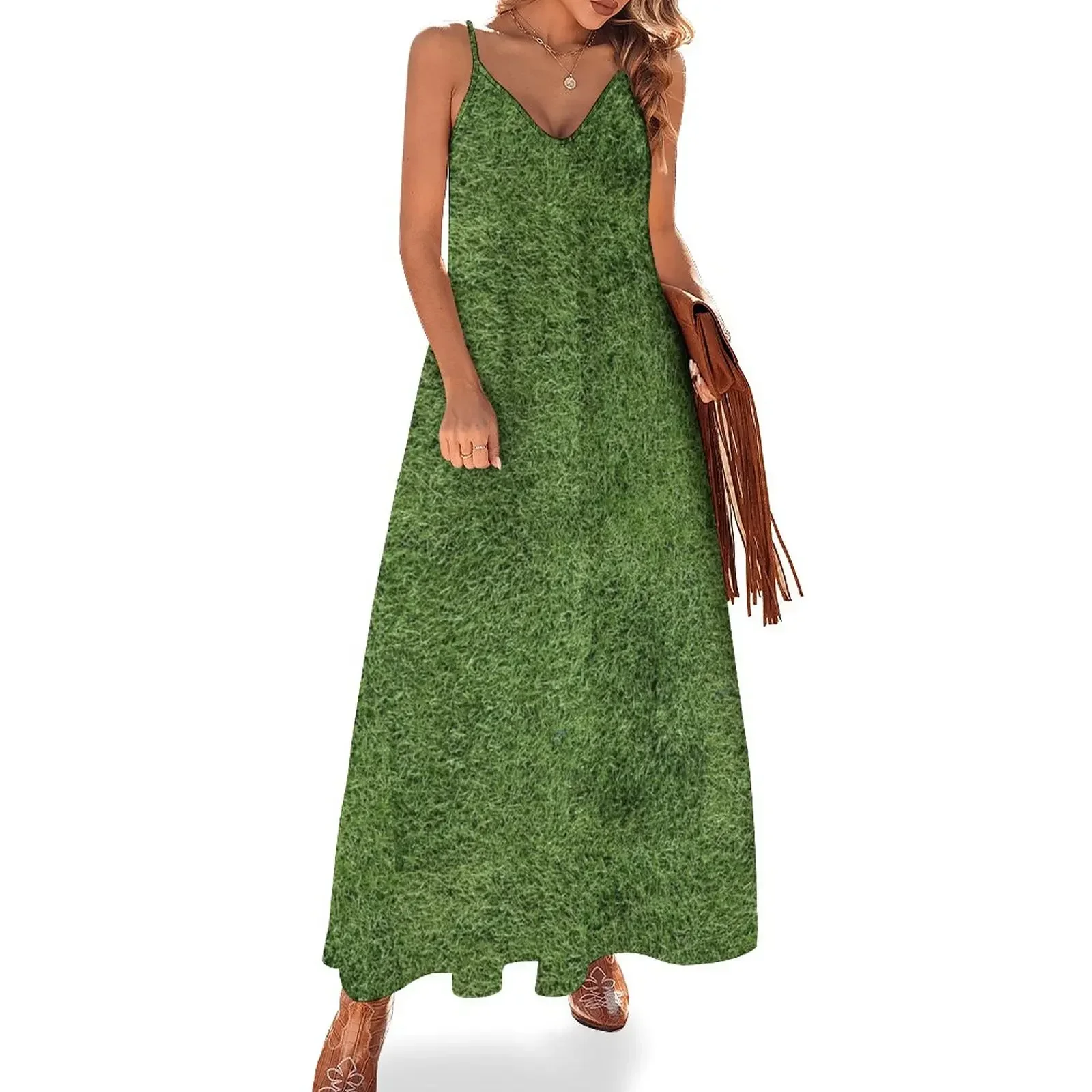 Astroturf Lush Green Turf Grass Athletic Field Texture Sleeveless Dress ...