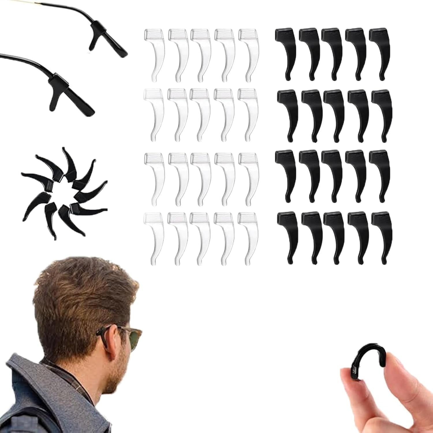 Astrovia Glasses Grips,Eyeglass Ear Grips Non Slip,Silicone Anchor ...