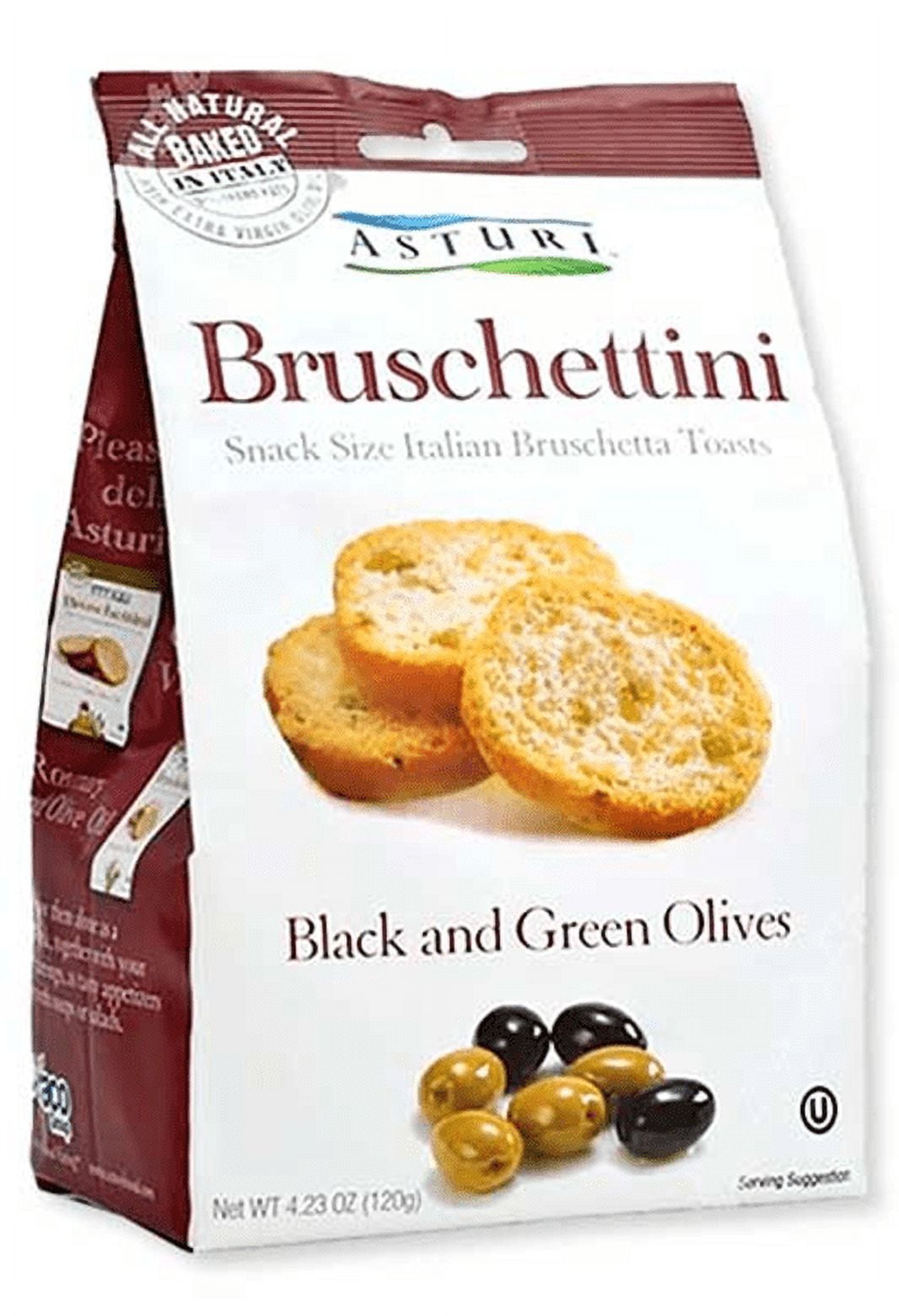 Asturi Black & Green Olives Bruschettini Snack Size Italian Bruschetta ...