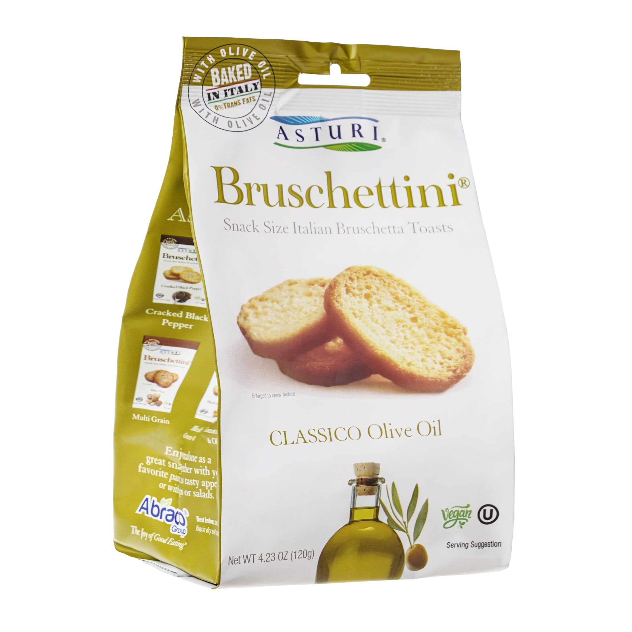 Asturi Bruschettini Classico Virgin Olive Oil Bruschetta Toasts, 4.23 ...