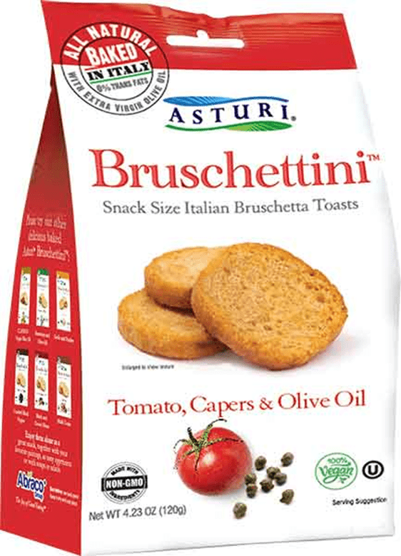 Asturi Tomato, Capers & Olive Oil Bruschettini Snack Size Italian ...