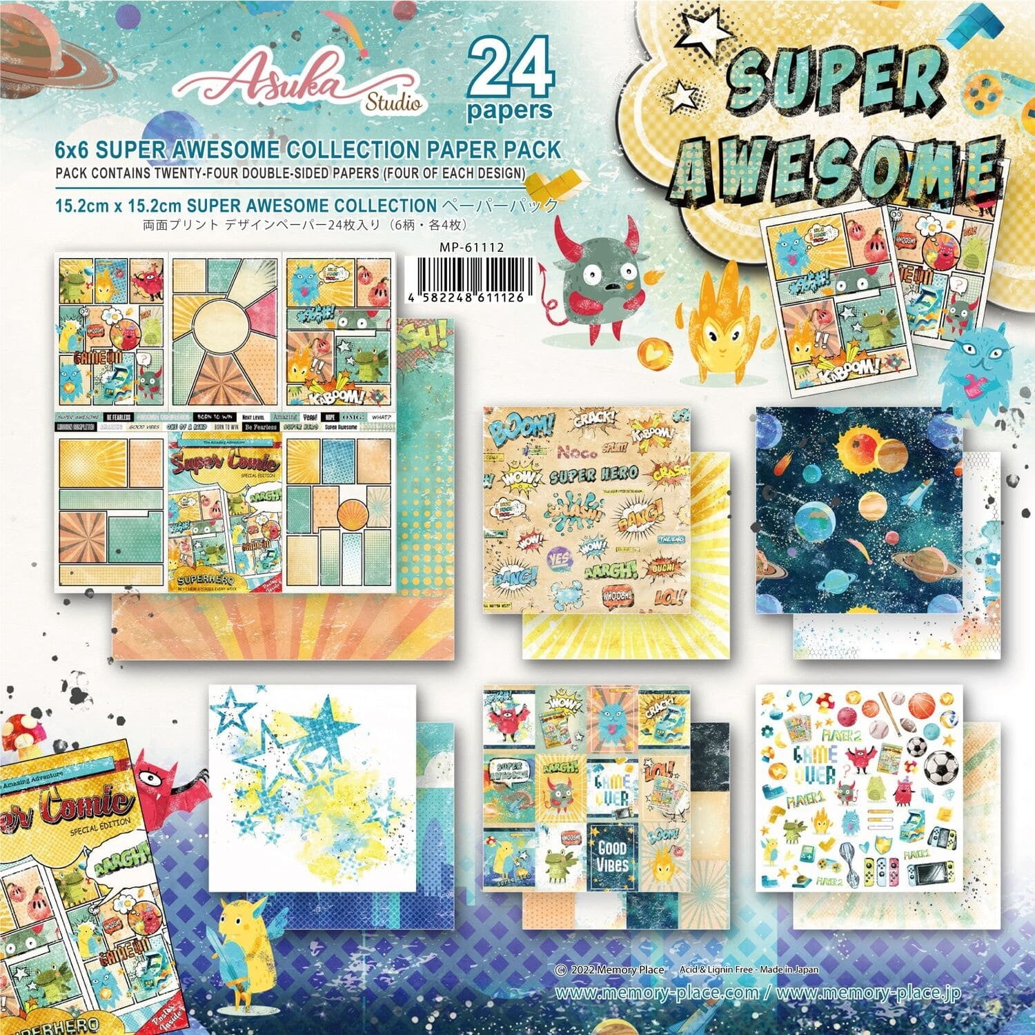 Asuka Studio Double-Sided Paper Pack 6"X6" 24/Pkg-Super Awesome ...