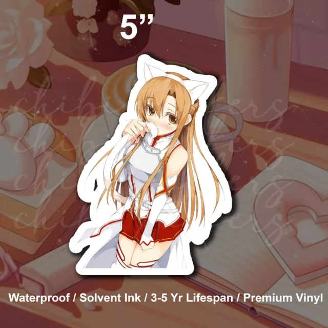 Asuna Kitty Ears Sword Art Online Anime Vinyl Sticker Waterproof Phone ...