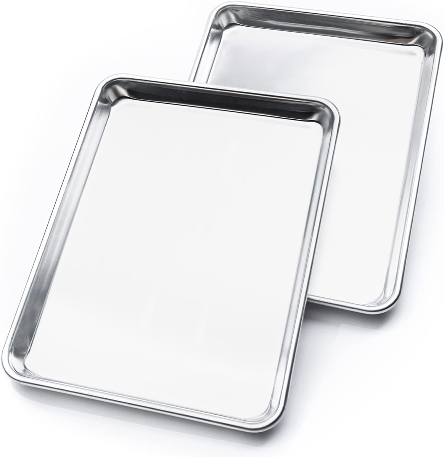 Asunby 16”x 12”Heavy Duty Baking Pan Cookie Sheet Set of 2, Stainless ...