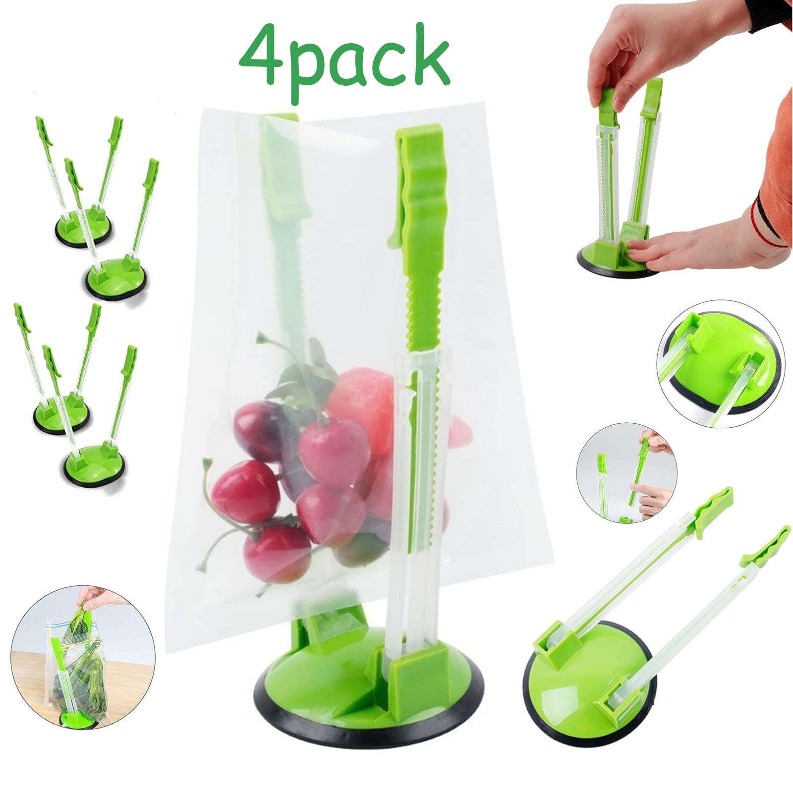 Asunby 4 Pack Baggy Rack Holder for Food Prep Bag/plastic Freezer Bag ...