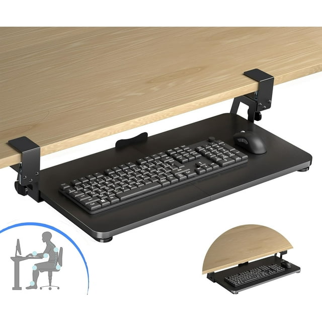 Asunby Adjustable Keyboard Tray Under Desk, Pull Out Keyboard Tray with ...