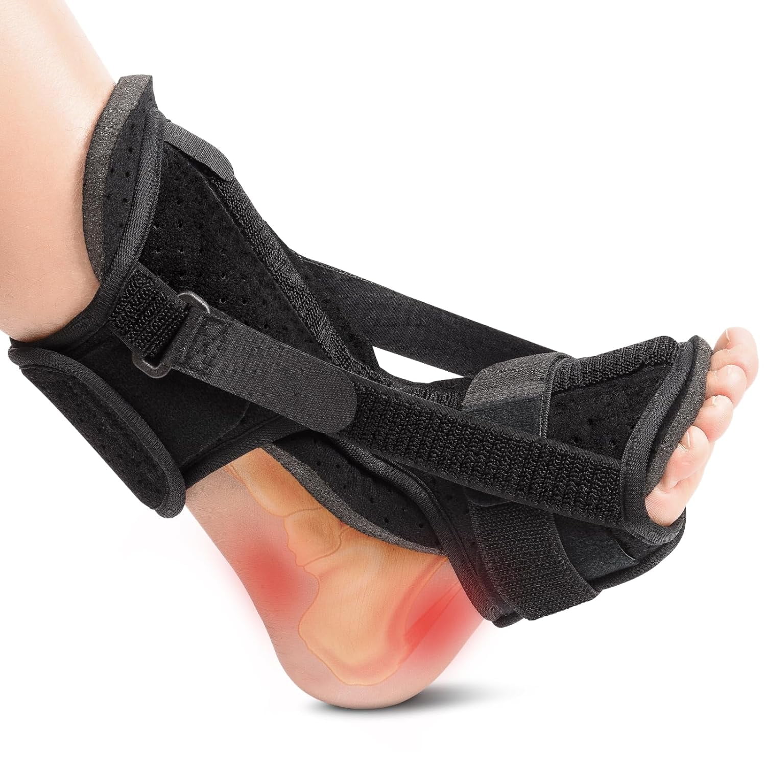 Asunby Plantar Fasciitis Night Splint | Upgraded Soft Memory Foam Pad Brace | Relieves Plantar ...