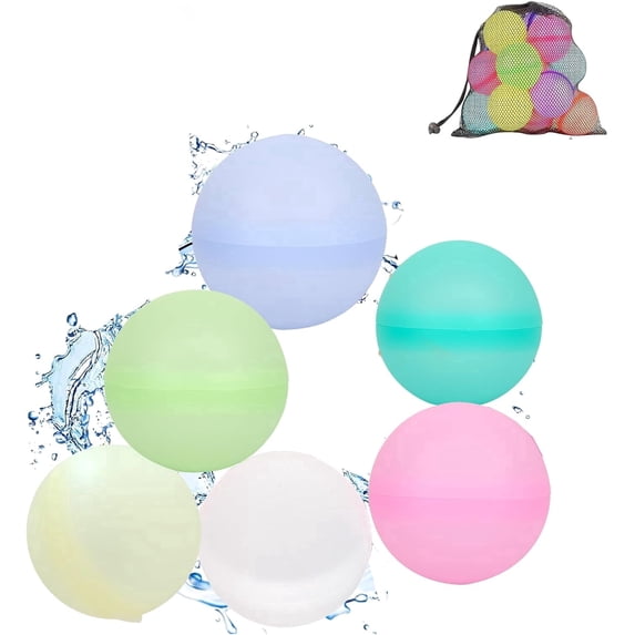 Asunby Reusable Water Balloons (12-Pack) - Quick Fill Silicone Splash ...